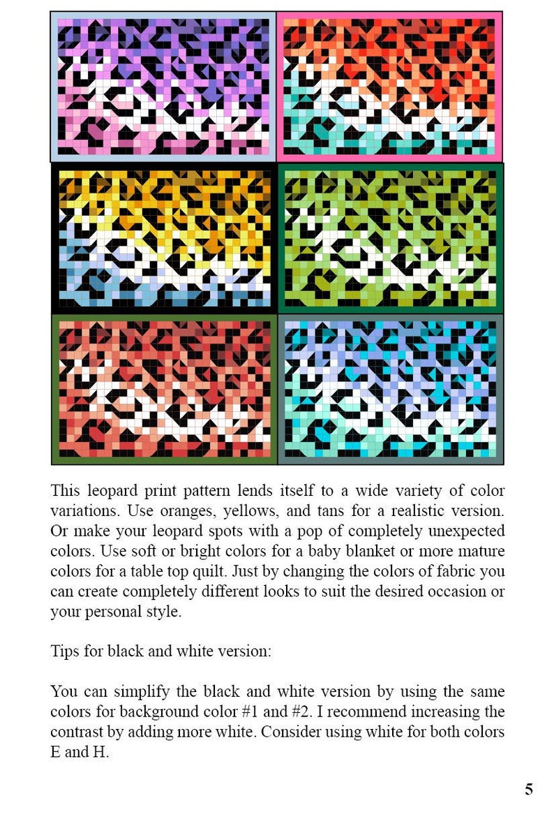 Baby Quilt Pattern Boho Quilt - Leopard Print - PDF Download - English ...