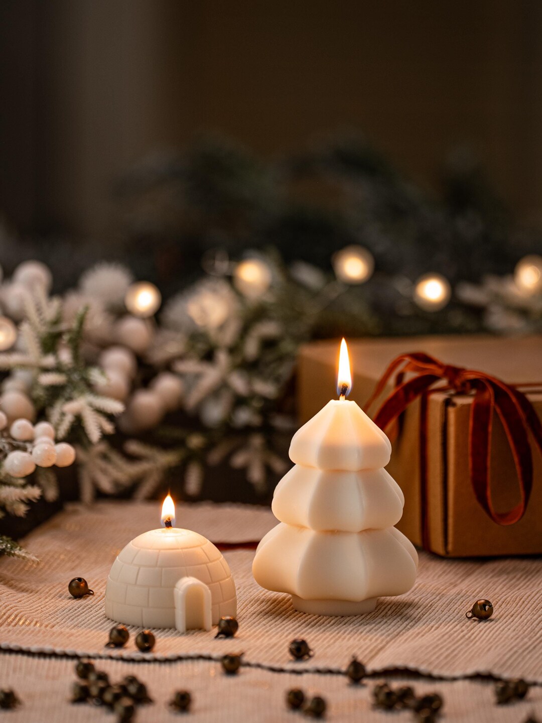 Shimmery Igloo Candle, Castle Candle, Holiday Gifts, Eskimo Ornament ...