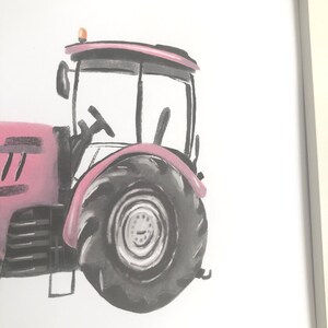 Printable Pink Tractor | Farm Nursery Wall Art | Girls Room Decor ...