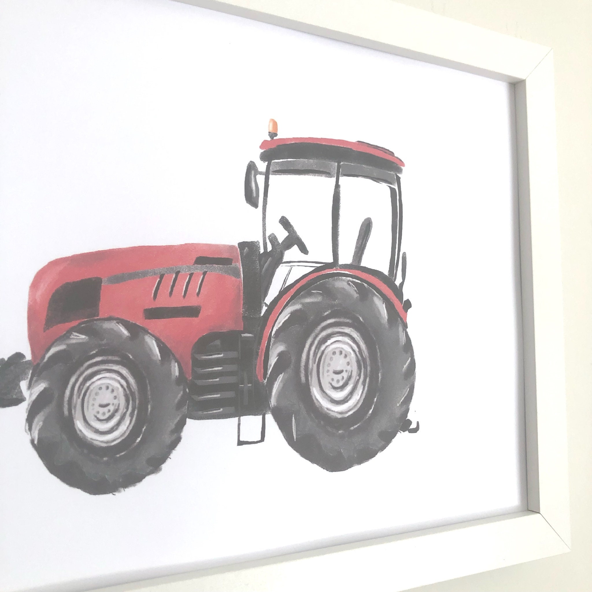Red Tractor Printable Farm Nursery Wall Art Boys Room Decor Digital ...