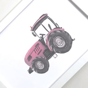 Printable Pink Tractor | Farm Nursery Wall Art | Girls Room Decor ...