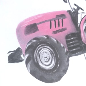 Printable Pink Tractor | Farm Nursery Wall Art | Girls Room Decor ...