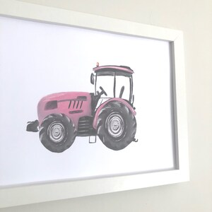 Printable Pink Tractor | Farm Nursery Wall Art | Girls Room Decor ...