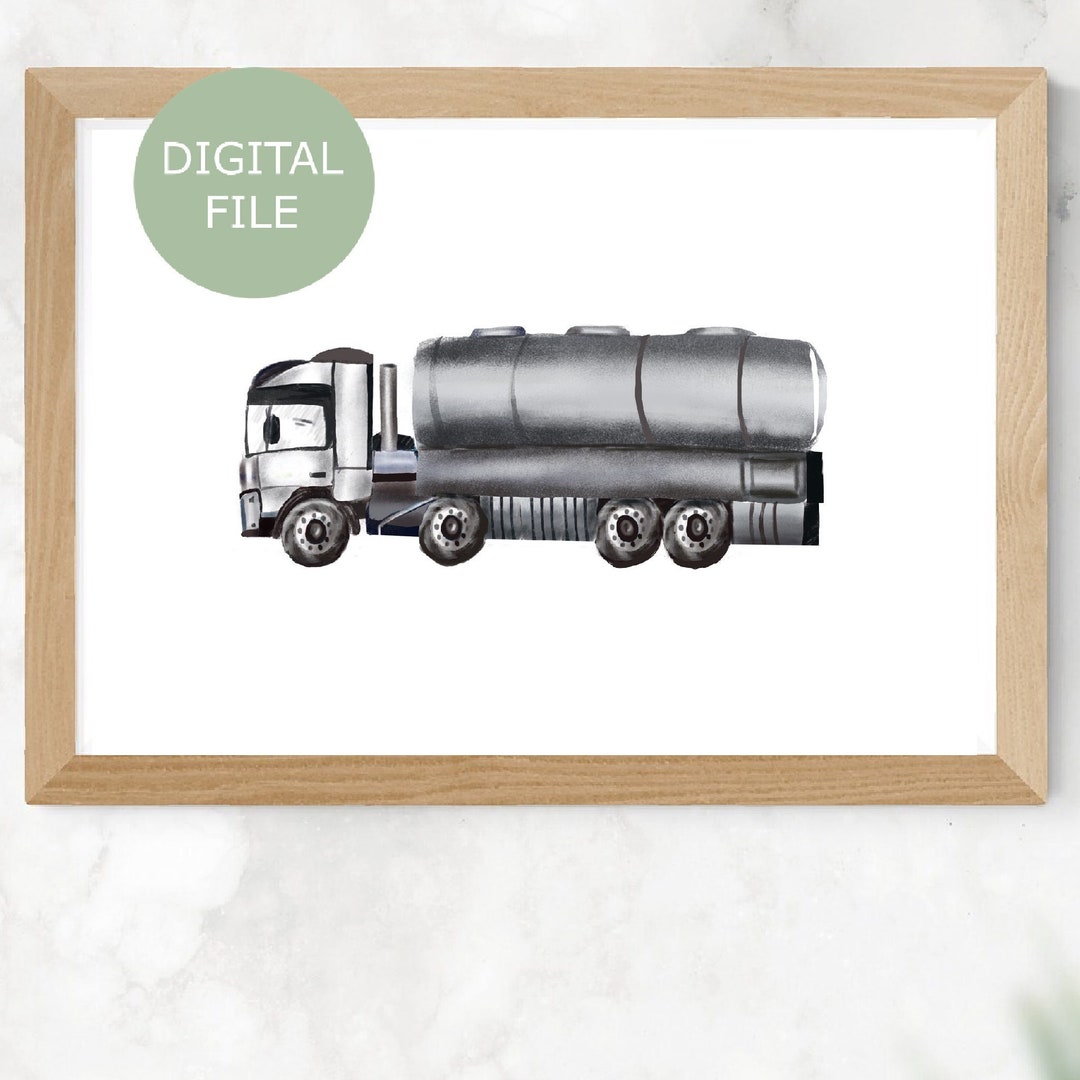 Printable Milk Tanker Wall Art | Milk Lorry Print | Diary Truck ...