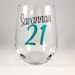 21st Birthday Wine Glass/personalized 21st Birthday Glass/21st Birthday ...