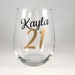 21st Birthday Wine Glass/personalized 21st Birthday Glass/21st Birthday ...