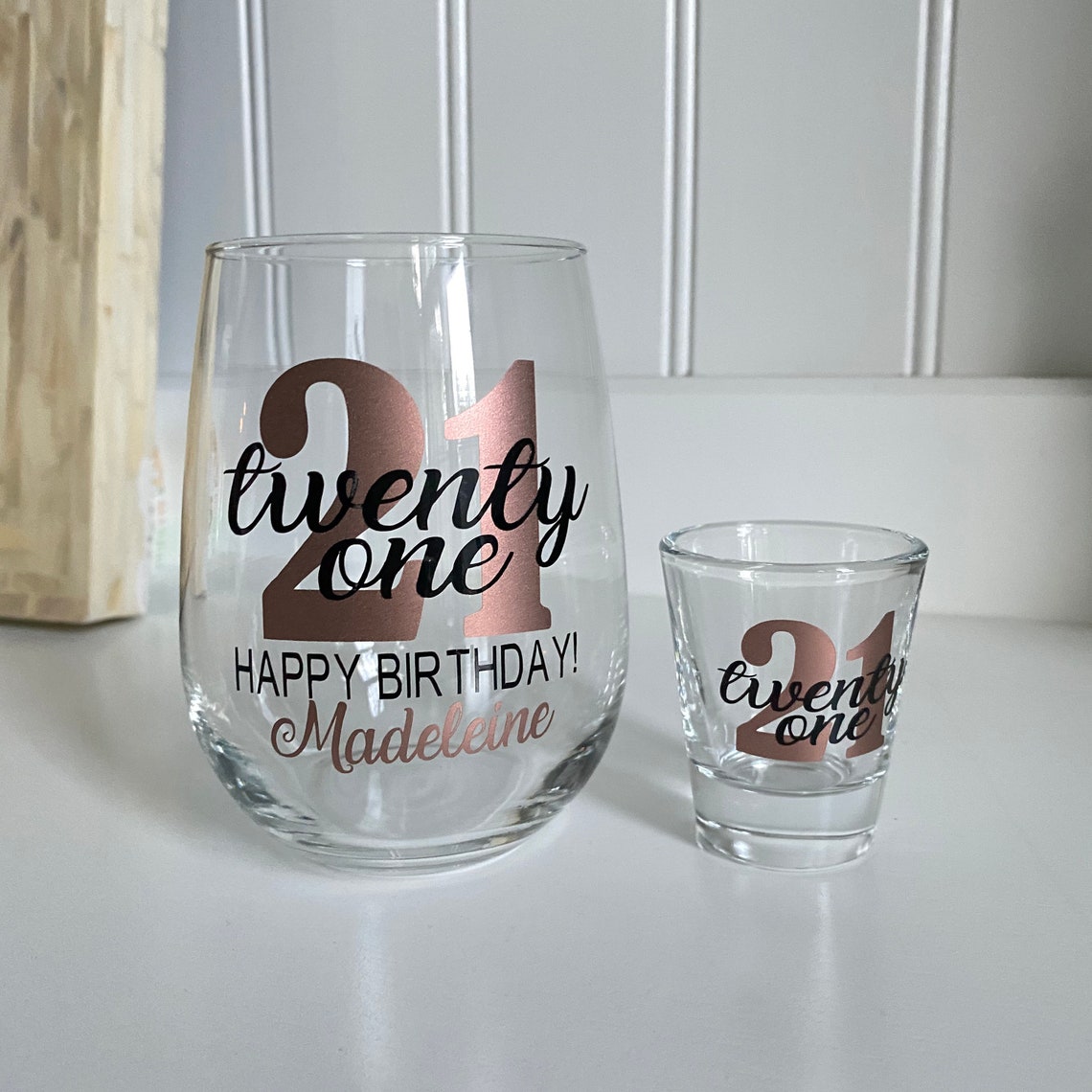21st Birthday Wine Glass/21st Shot Glass/21st Birthday Gift/finally 21 ...