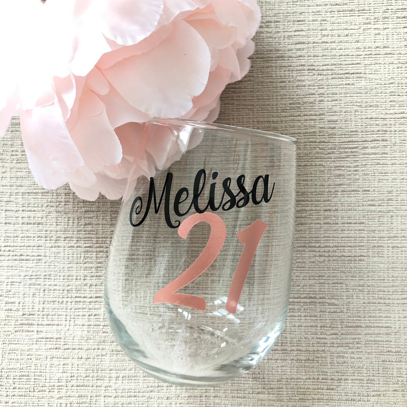 21st Birthday Wine Glass/personalized 21st Birthday Glass/21st Birthday ...