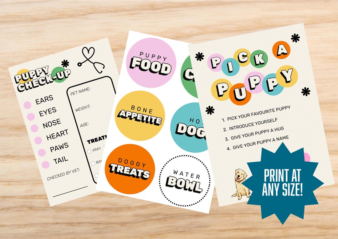 Adopt a Puppy Party Pack ~ Instant Download Printable ~kids Activities ...