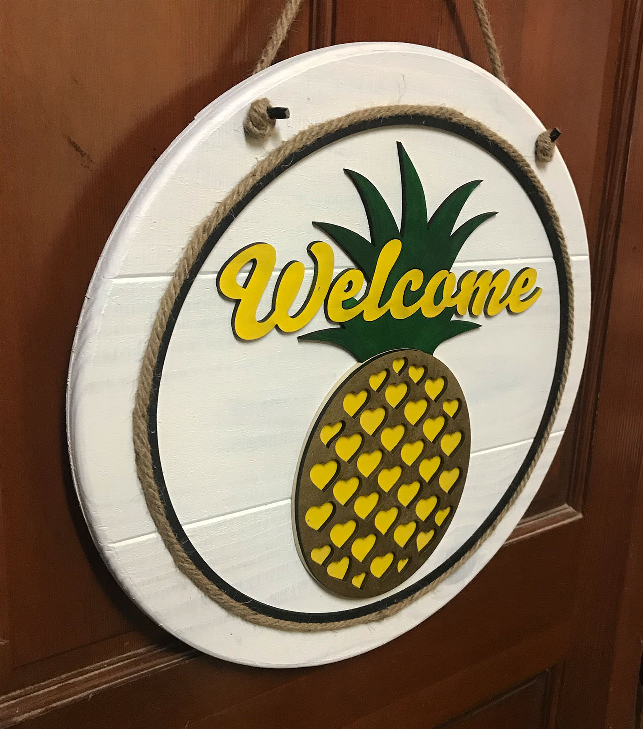 Welcome Pineapple Farmhouse Shiplap Door Hanger or Home Decor. 19 ...