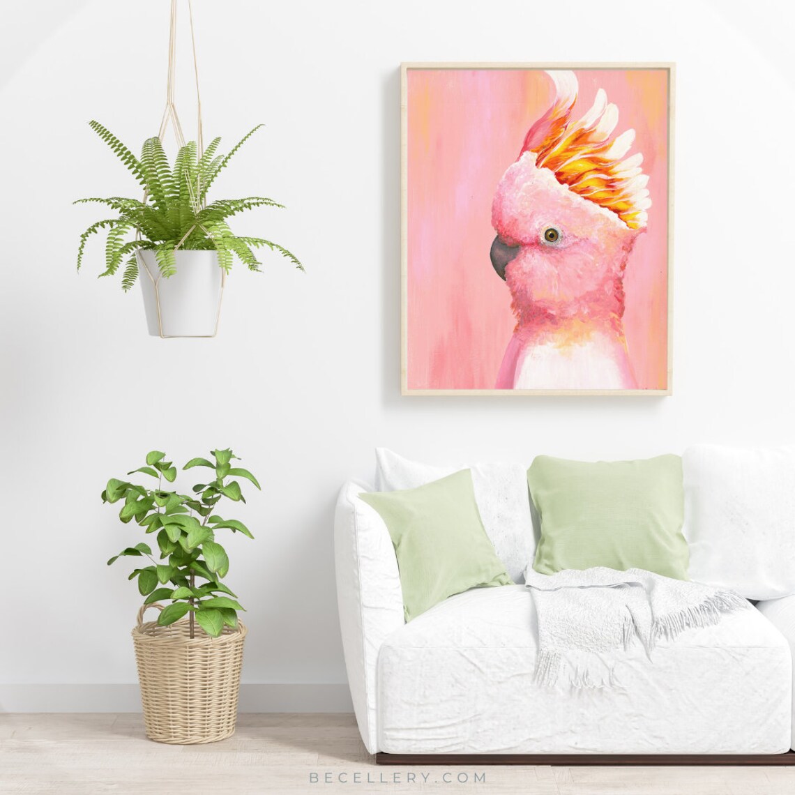 Pink Cockatoo Art Print - Etsy