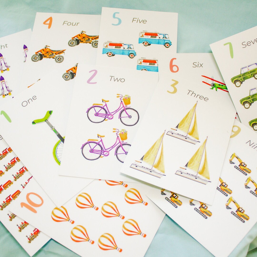 Transport ABC & 123 Cards Alphabet and Number Flashcards - Etsy