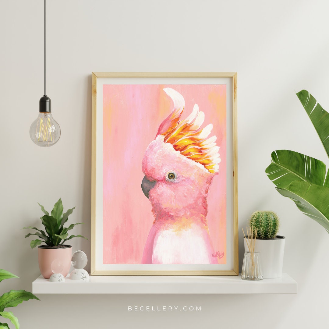 Pink Cockatoo Art Print - Etsy