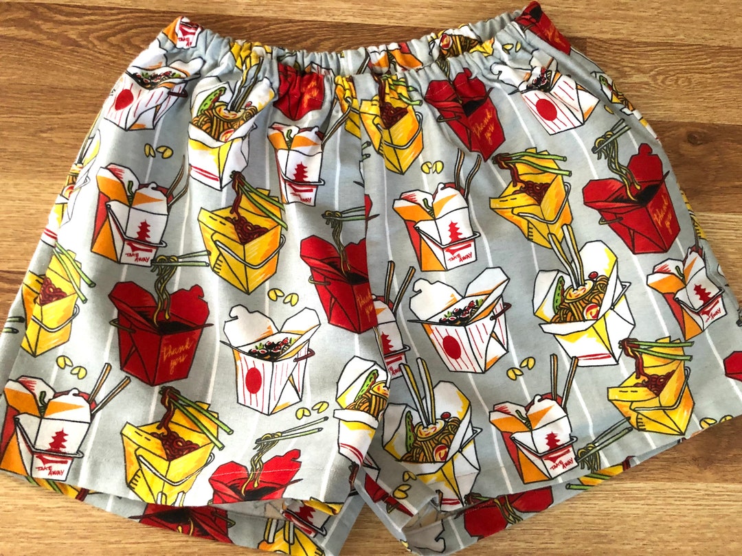 Chinese Take Out Flannel Pajama Shorts, Available in Sizes XS-XXL - Etsy