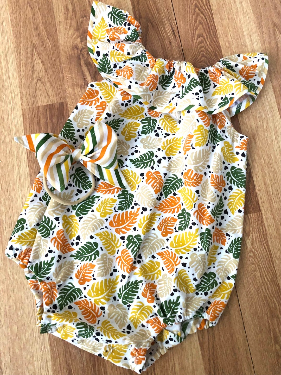 Hawaiian Tropical Girls Baby Romper, Bubble, Summer Girls Romper ...