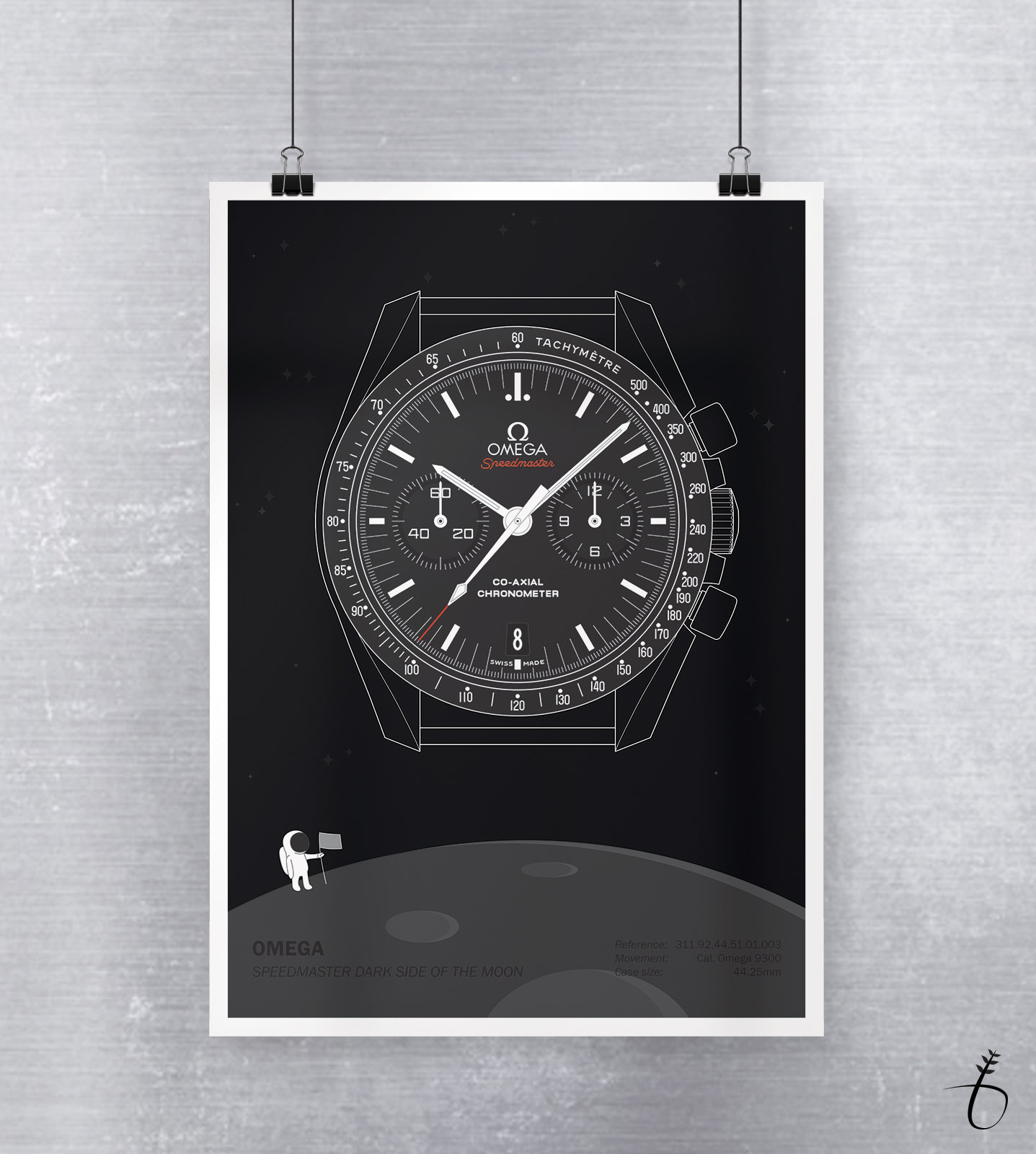 Omega Speedmaster DSOTM Digital Poster - Watch Poster - Watch Art ...
