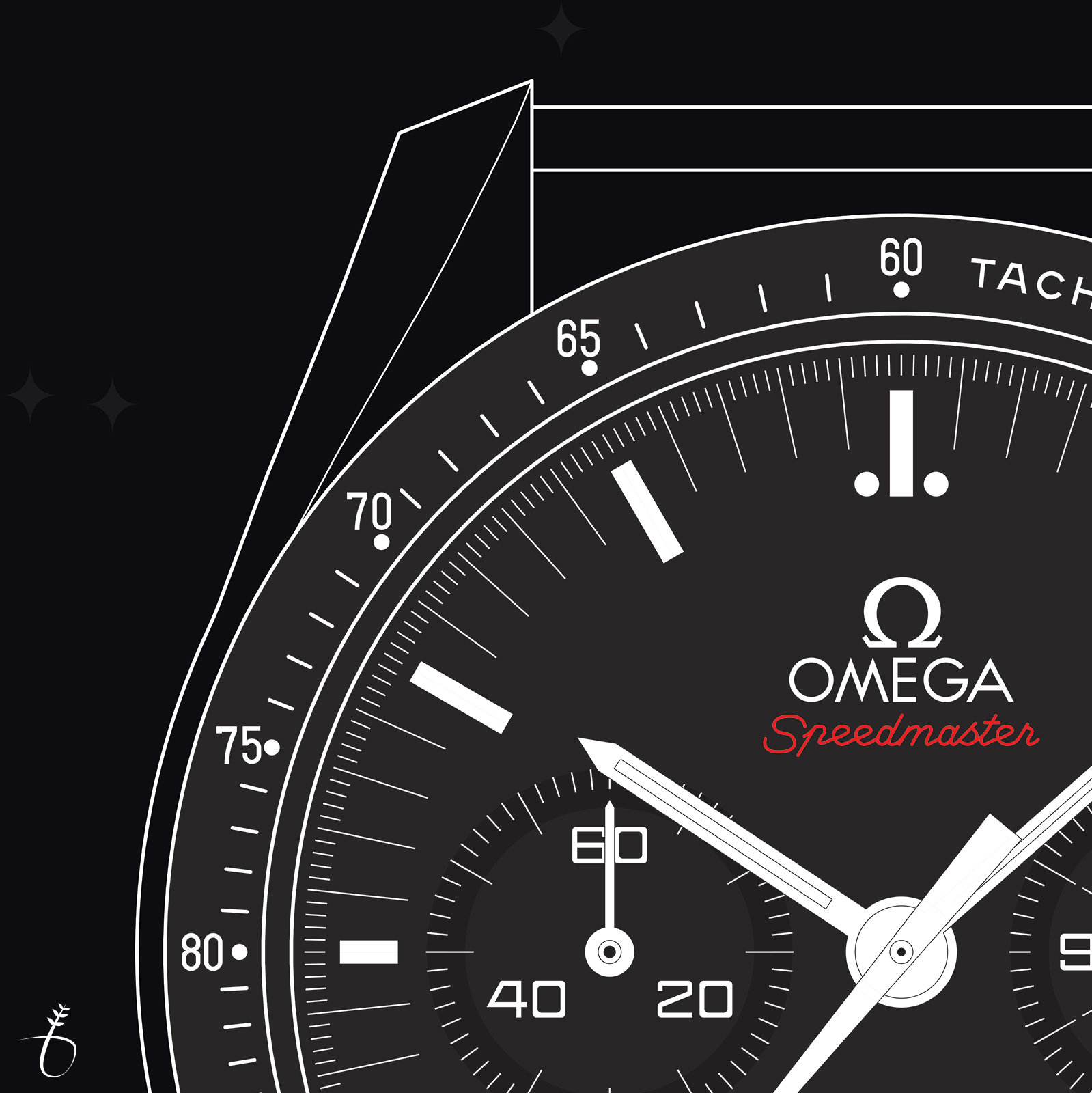 Omega Speedmaster DSOTM Digital Poster - Watch Poster - Watch Art ...