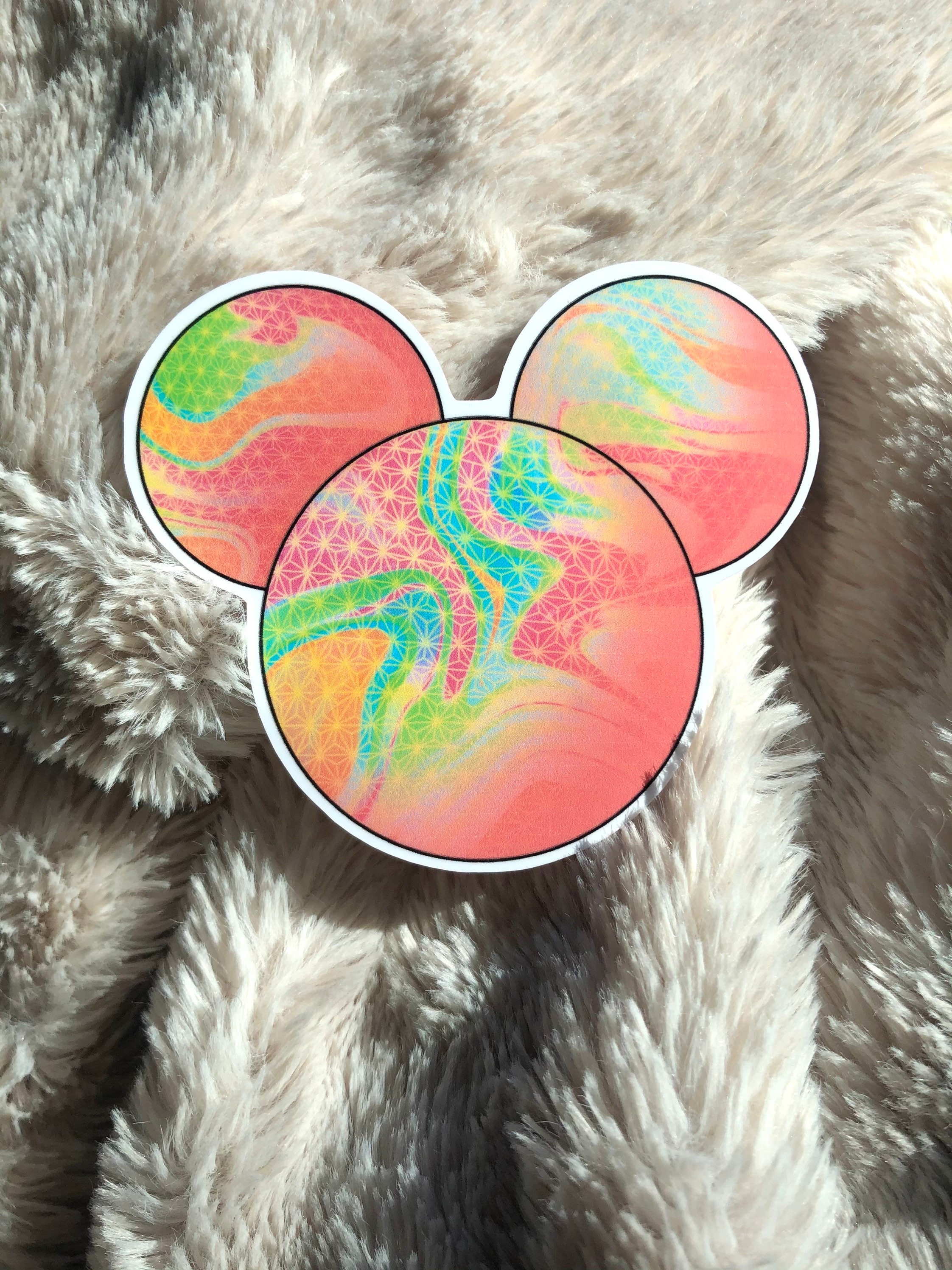 Mickey Swirl Geometric Glossy Water Resistant Sticker or Key - Etsy UK