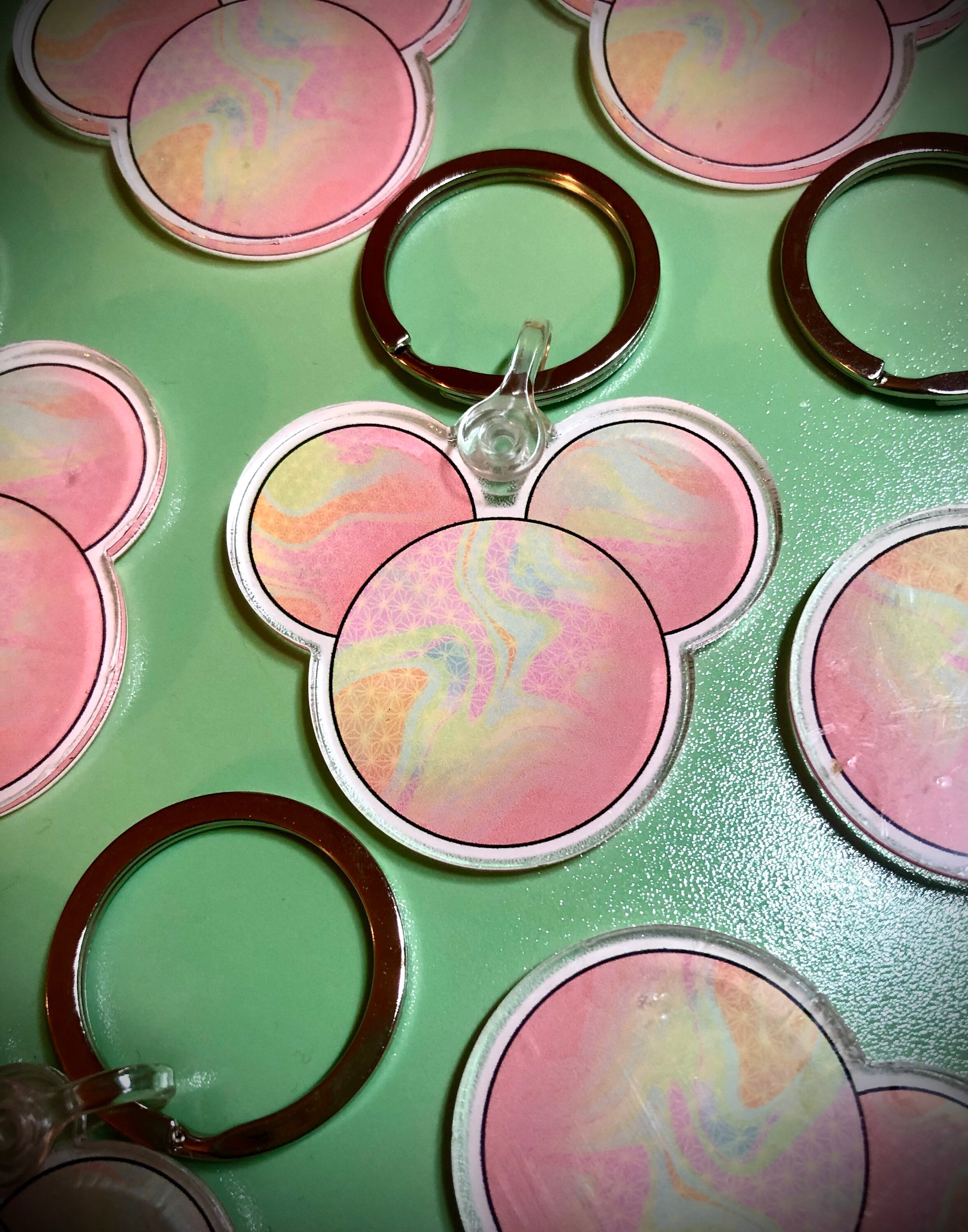 Mickey swirl geometric glossy water resistant sticker or key | Etsy