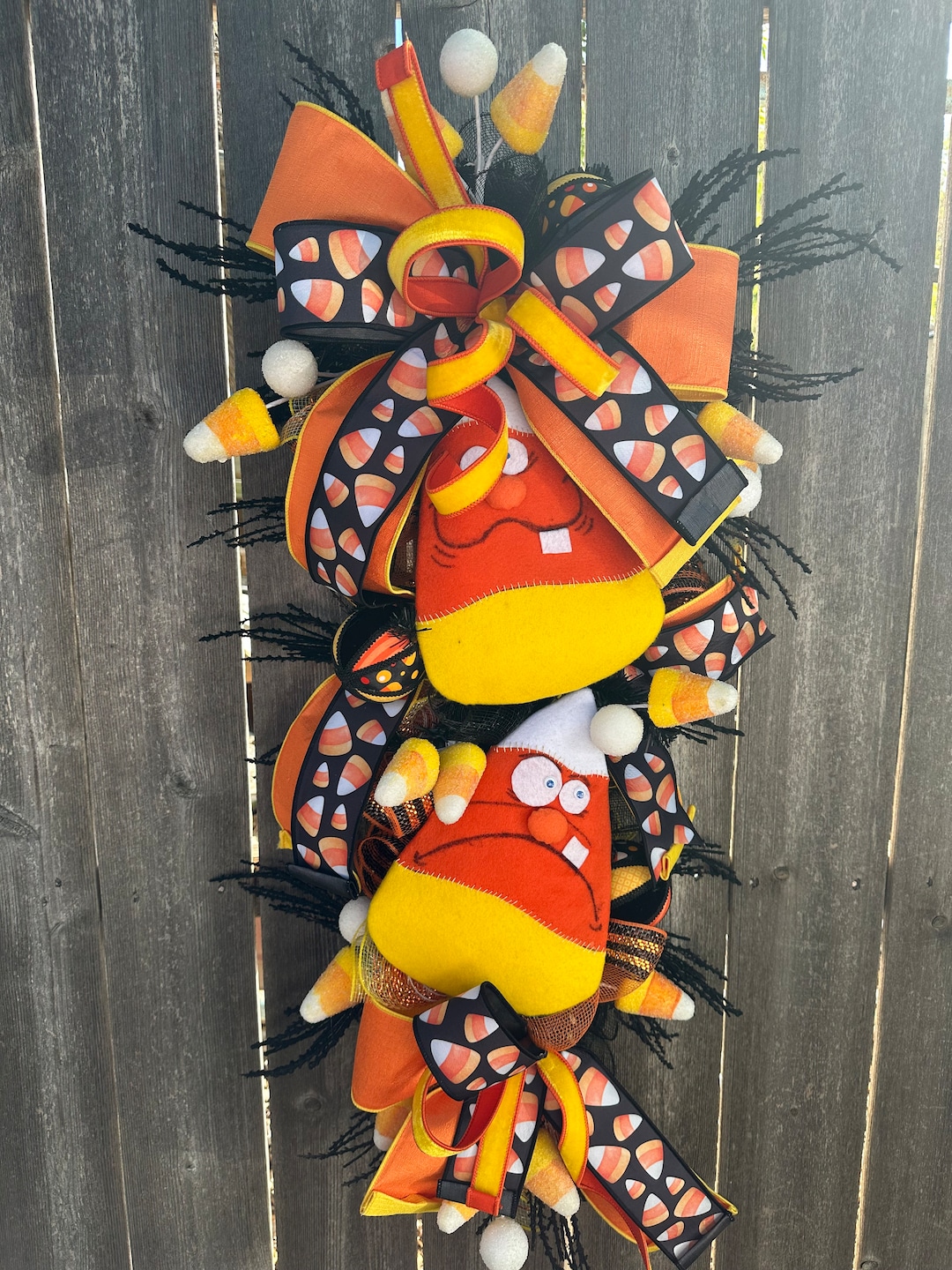 Candy Corn Swag, Candy Corn Wreath, Halloween, Candy Corn, Halloween ...