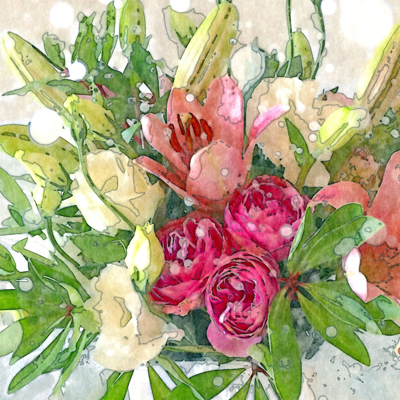 Flower Greeting Card Flower Art Card Floral Card Photo Art | Etsy