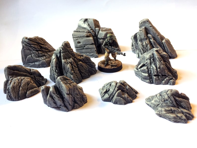 Fully Painted PLASTER ROCKS for Game Terrain or Decoration - Etsy