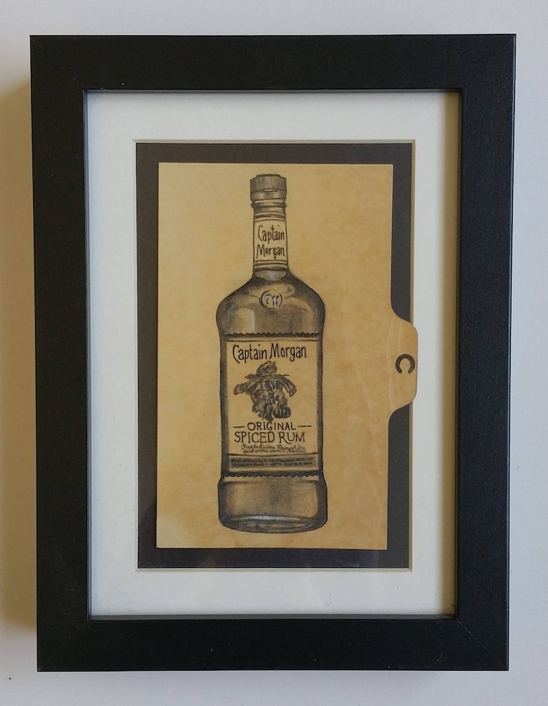 Captain Morgan Drawing . Original Captain Morgan Artwork . Original ...