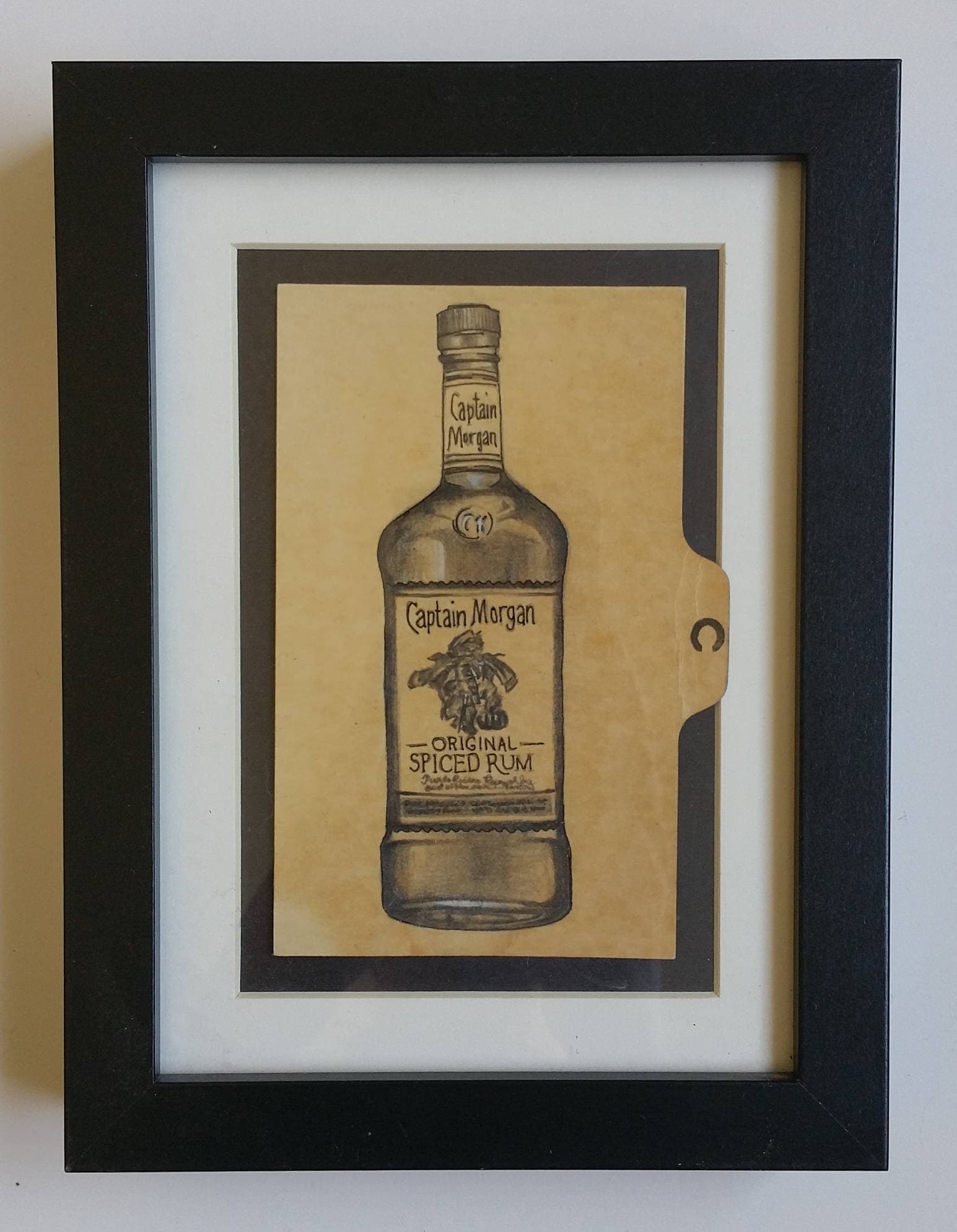Captain Morgan Drawing . Original Captain Morgan Artwork . Original ...