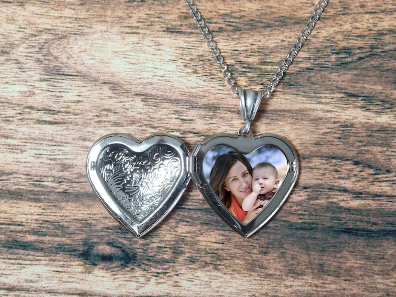 Custom Locket Necklacecustom Photo Necklacesheart | Etsy
