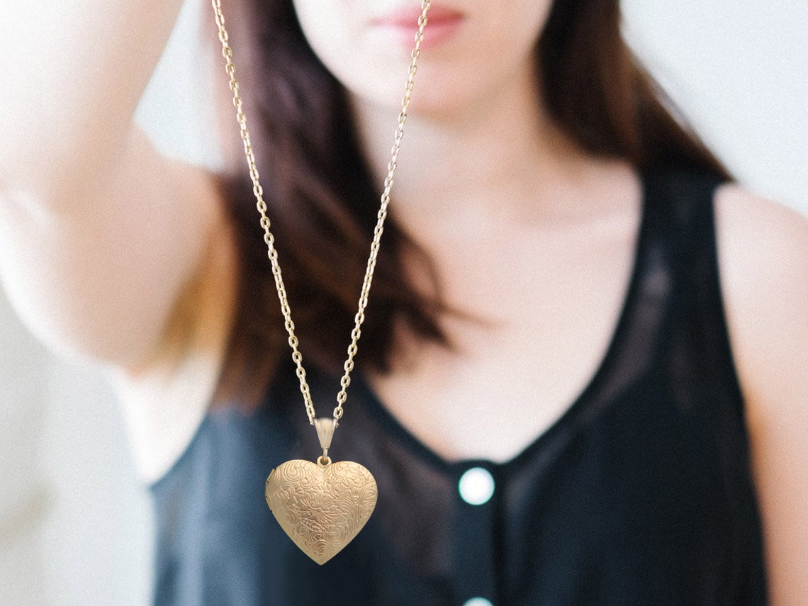 Custom Locket Necklacecustom Photo Necklacesheart | Etsy