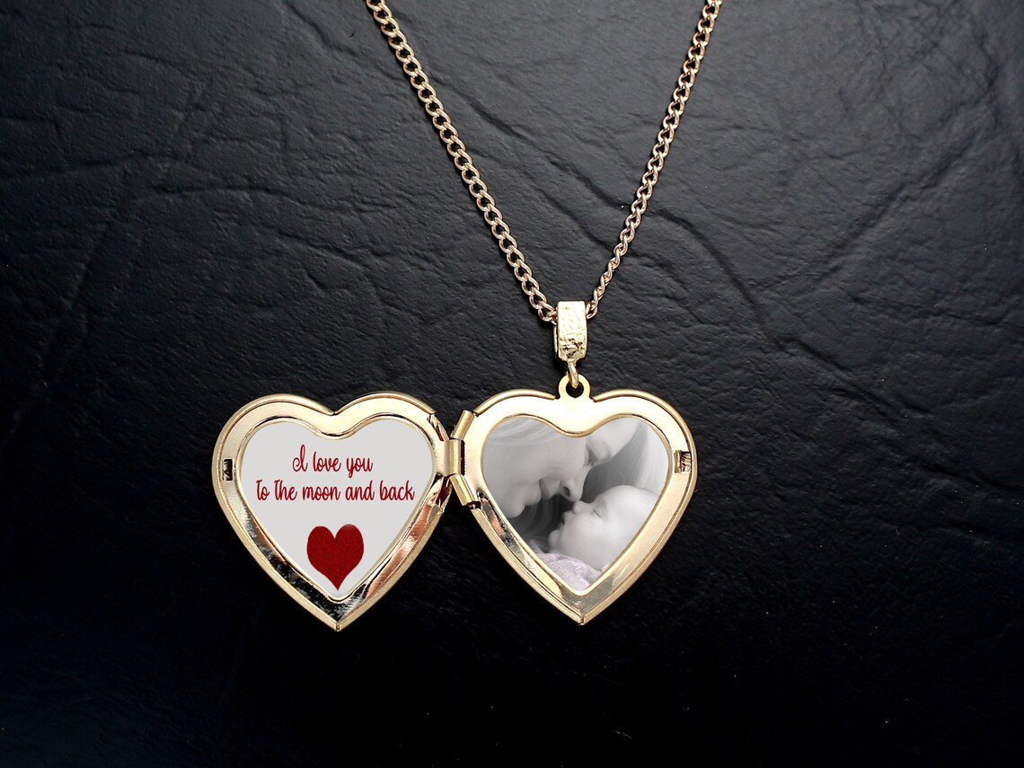 Custom Locket Necklacecustom Photo Necklacesheart | Etsy