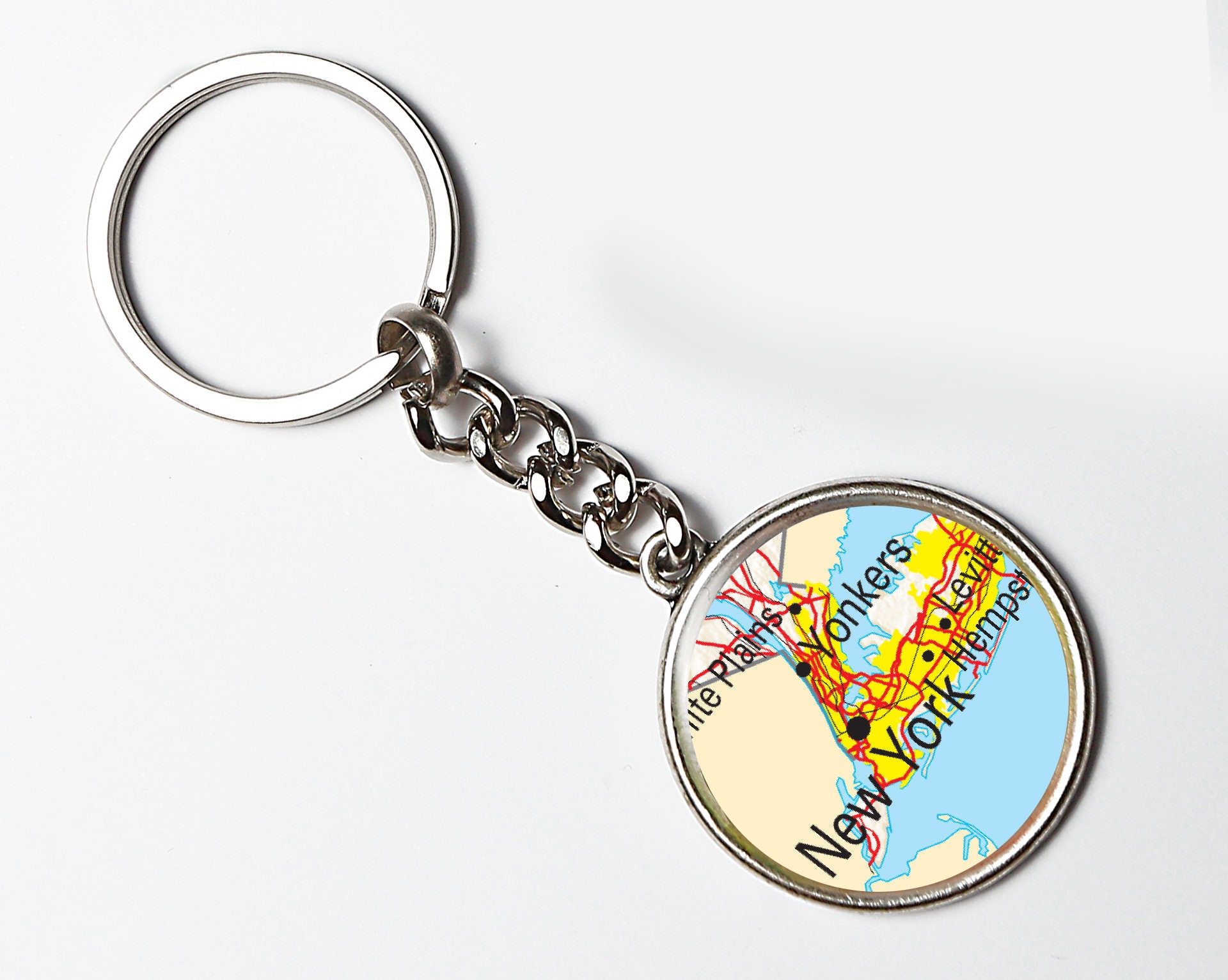 Custom Map Giftcustom Map Keychainatlas Keychainmap - Etsy