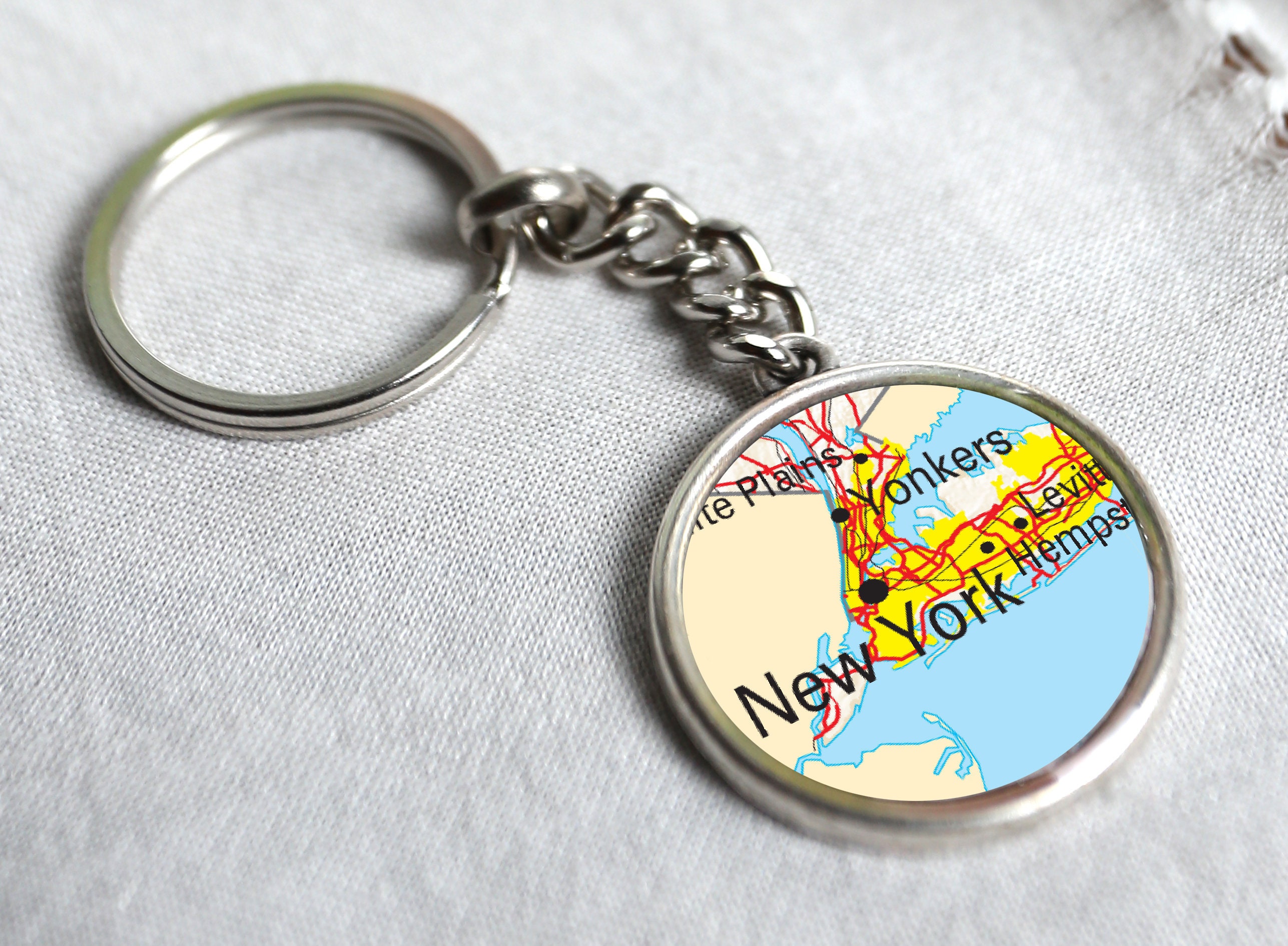 Custom Map Giftcustom Map Keychainatlas Keychainmap - Etsy