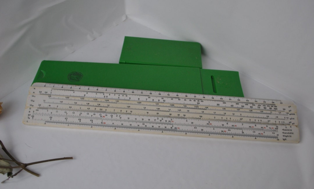 Logarithmic Ruler in Original Case, Mathematical Ruler, Engineering ...