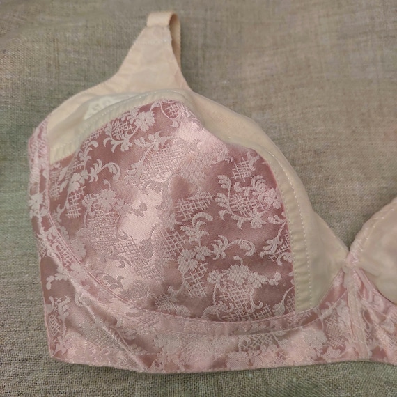 Soviet 1980s Pink Cotton Bra Large Size - Handmade Vi… - Gem