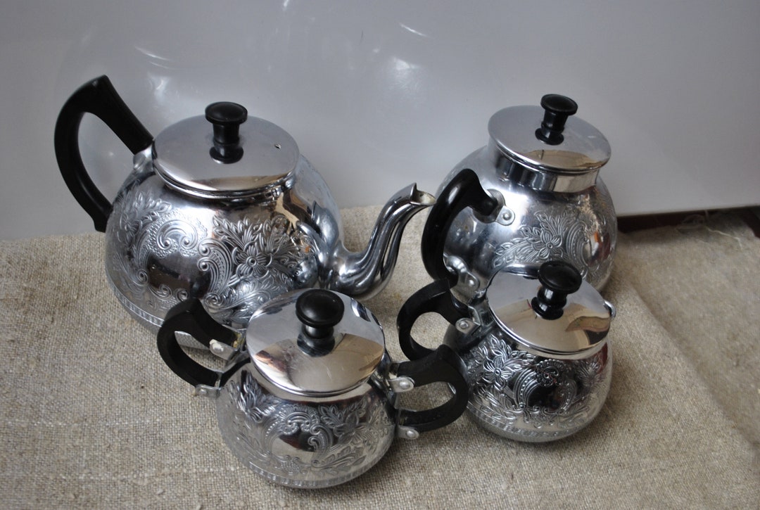 Vintage Silver Metal Tea Set: 1970s USSR Metalware - Etsy