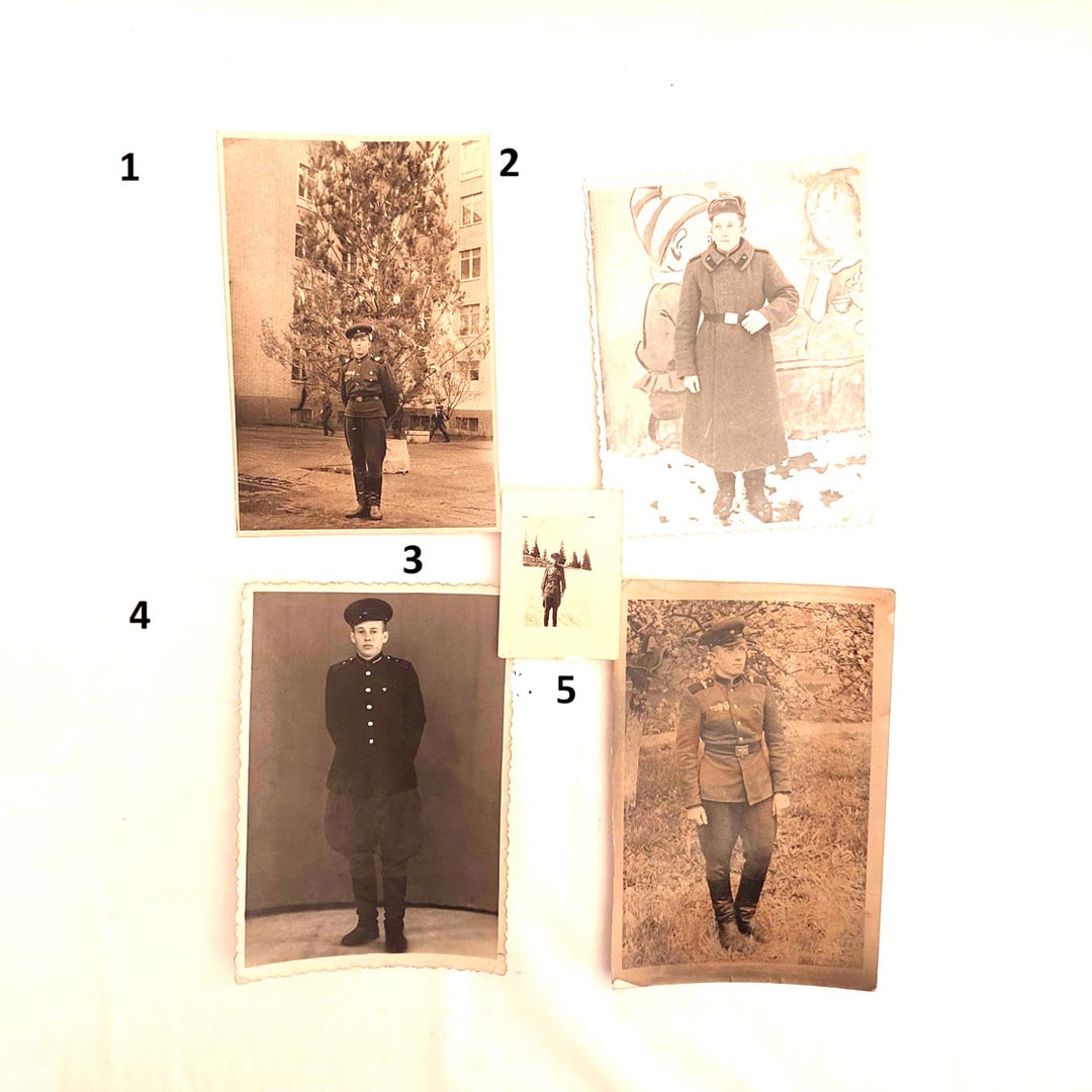 1950s-60s Soviet Soldier Portrait Photos, Original Black White Military ...