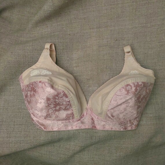 Soviet 1980s Pink Cotton Bra Large Size - Handmade Vi… - Gem