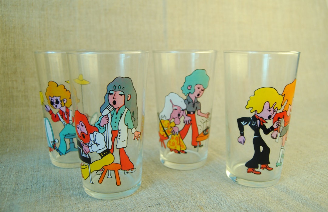 Vintage Music Icons Glass Set 4 Rare Collectible Glasses: Musicians ...
