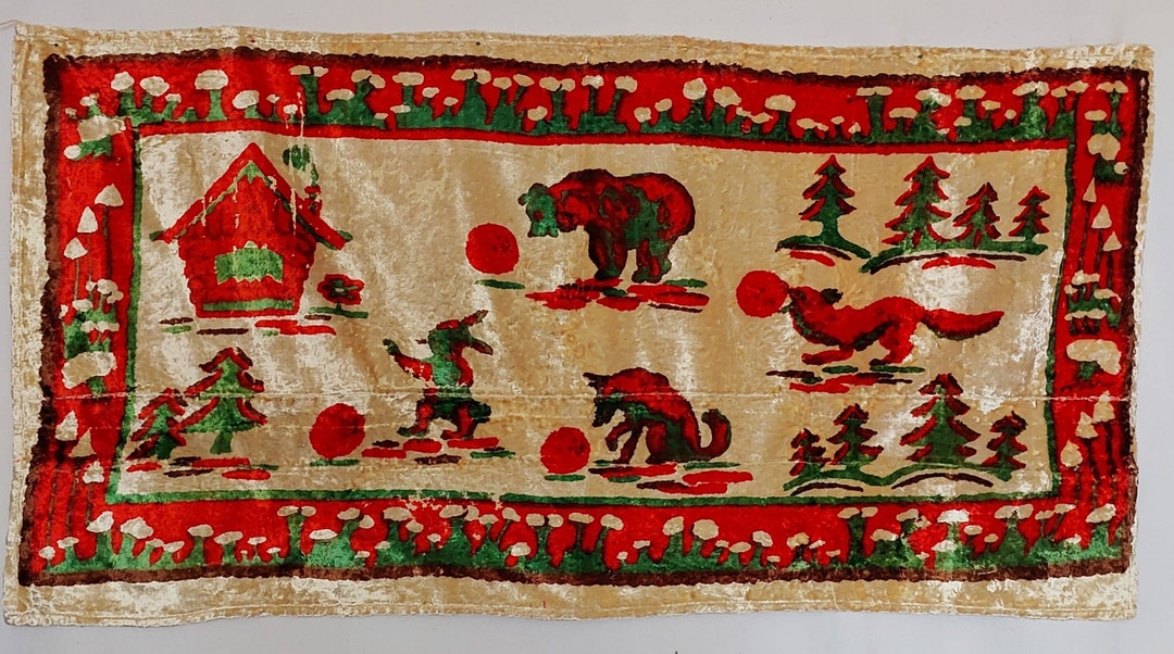Velour Kids' Rug: Soviet Plush Wall Art Kolobok Folk Tale-1960 - Etsy