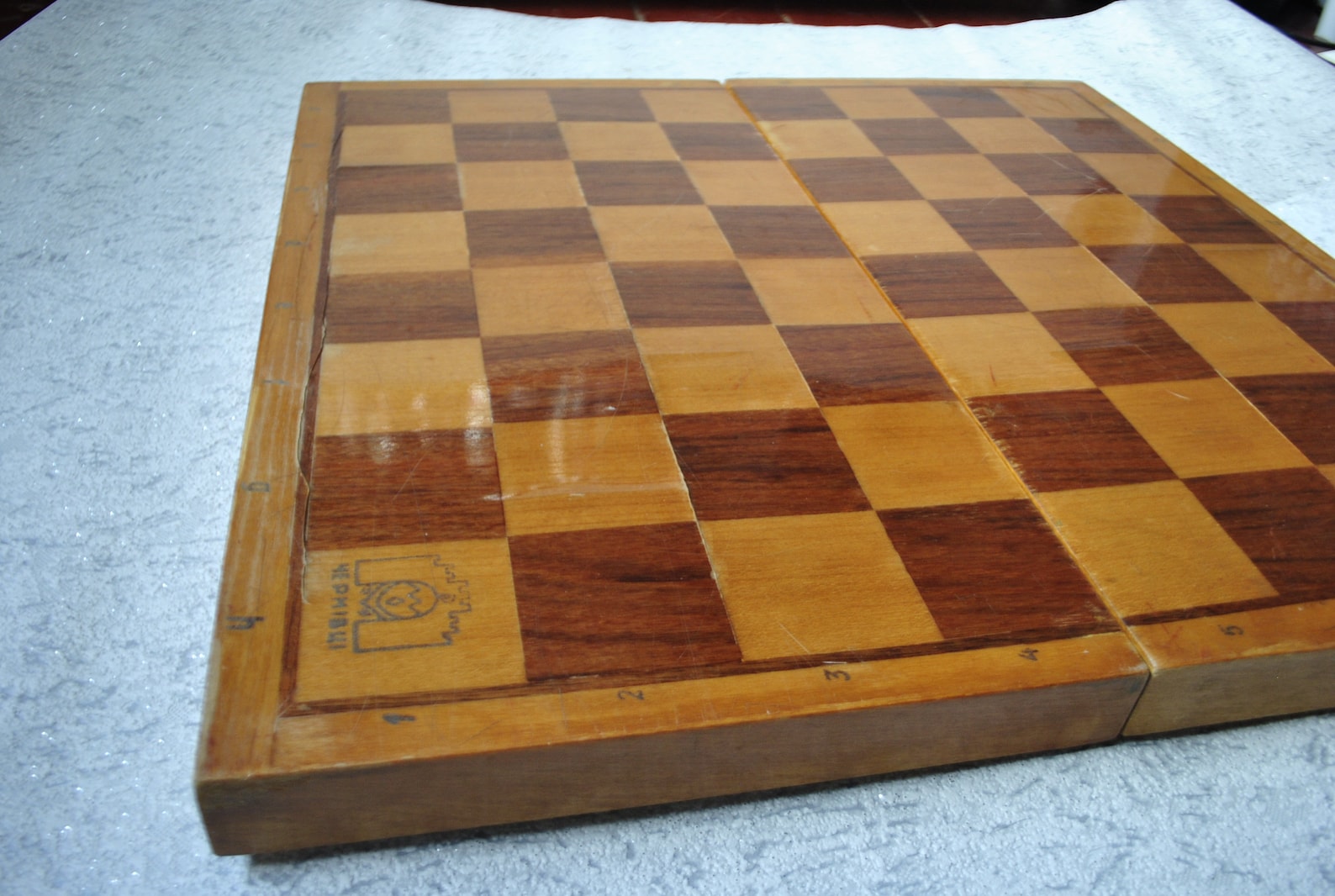 Vintage Wooden Checkerboard made in USSR Mid Century | Etsy