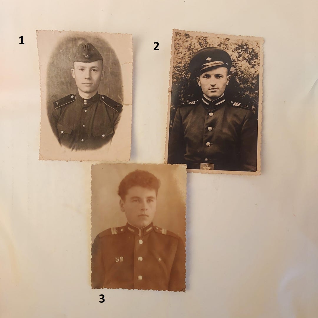 1960s Soviet Soldier Portrait Photos, Original Black White Military ...