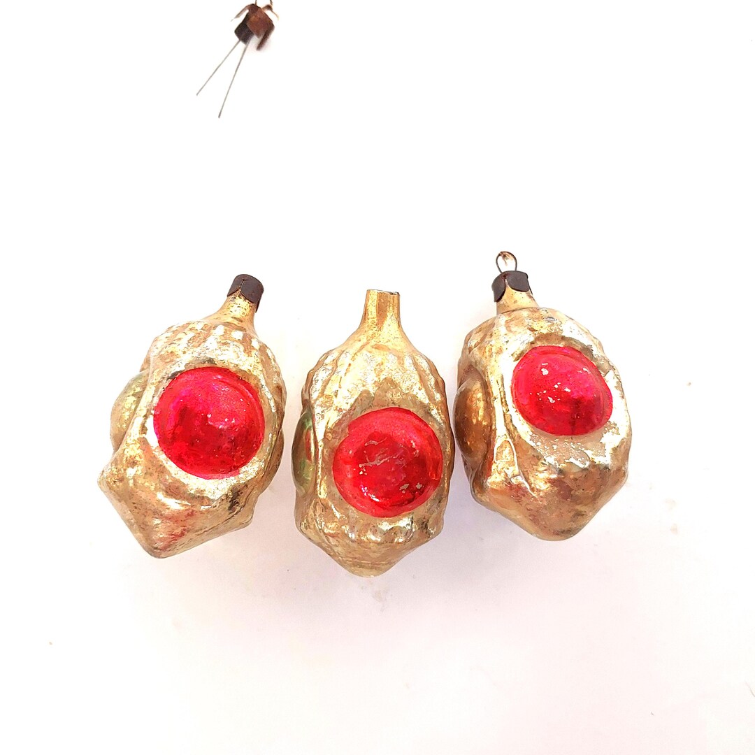 Vintage Soviet Glass Traffic Lights – Set of 3 Mercury-glass Ornaments ...