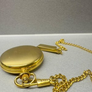 1990s Goldtone Quartz Pocket Watch With Chain, ESSO Super Tiger ...