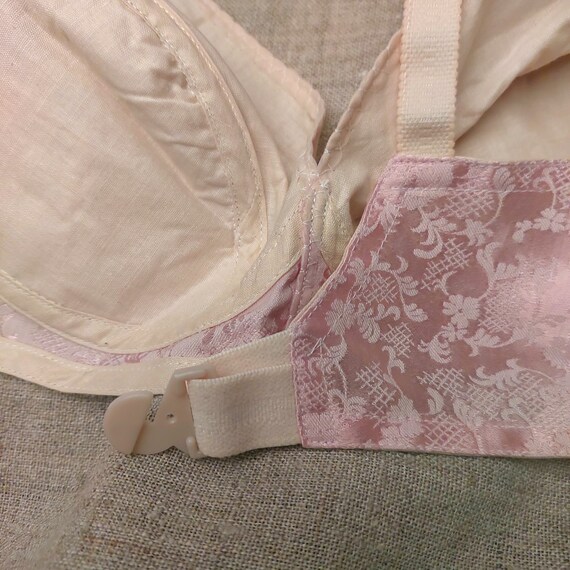 Soviet 1980s Pink Cotton Bra Large Size - Handmade Vi… - Gem