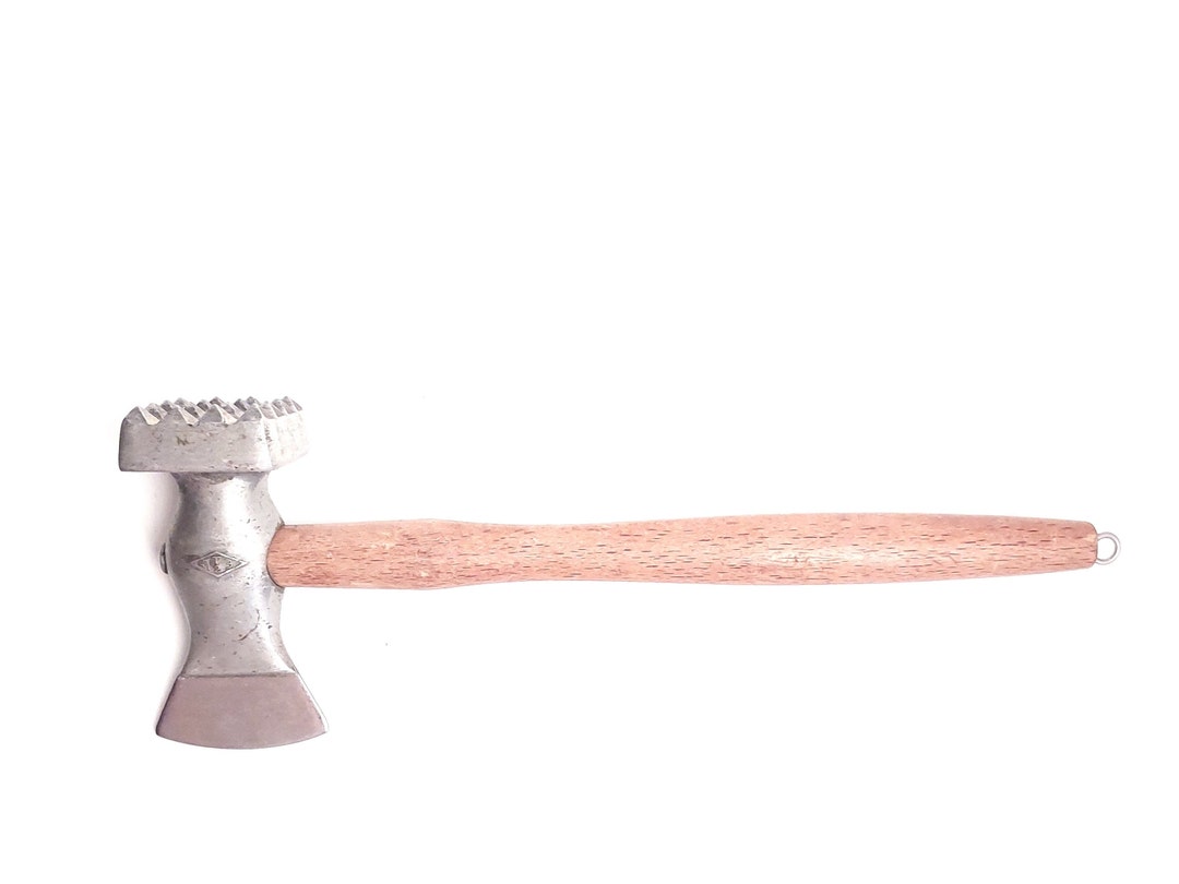 Soviet Meat Cleaver With Tenderizer and Wooden Handle-1980 - Etsy