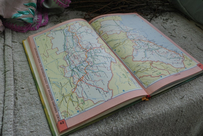 1980 Soviet Atlas of Highways, Soviet Map, Road Atlas of the USSR ...