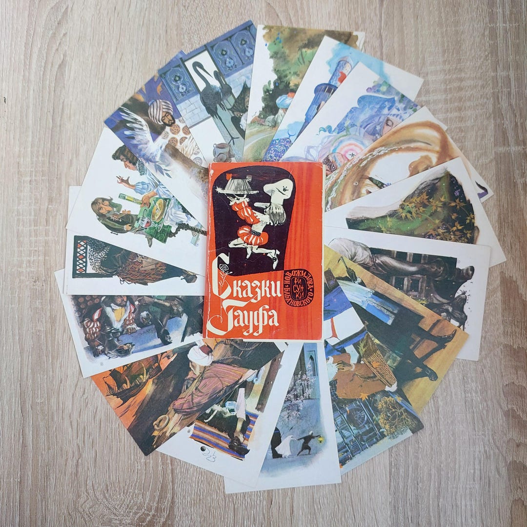 Wilhelm Hauff Fairy Tales Postcards Set, 16 Vintage Illustrated Cards ...