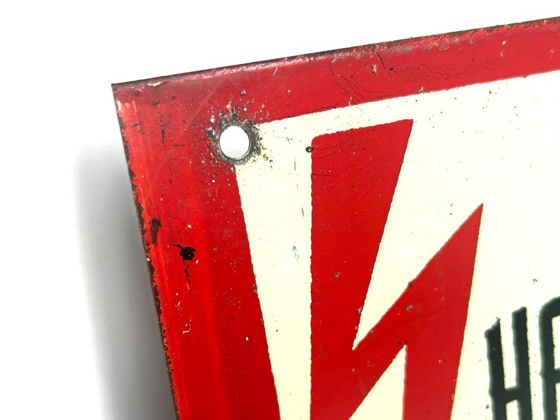 Vintage Soviet High Voltage Warning Sign – Enameled Metal, USSR 1970s ...