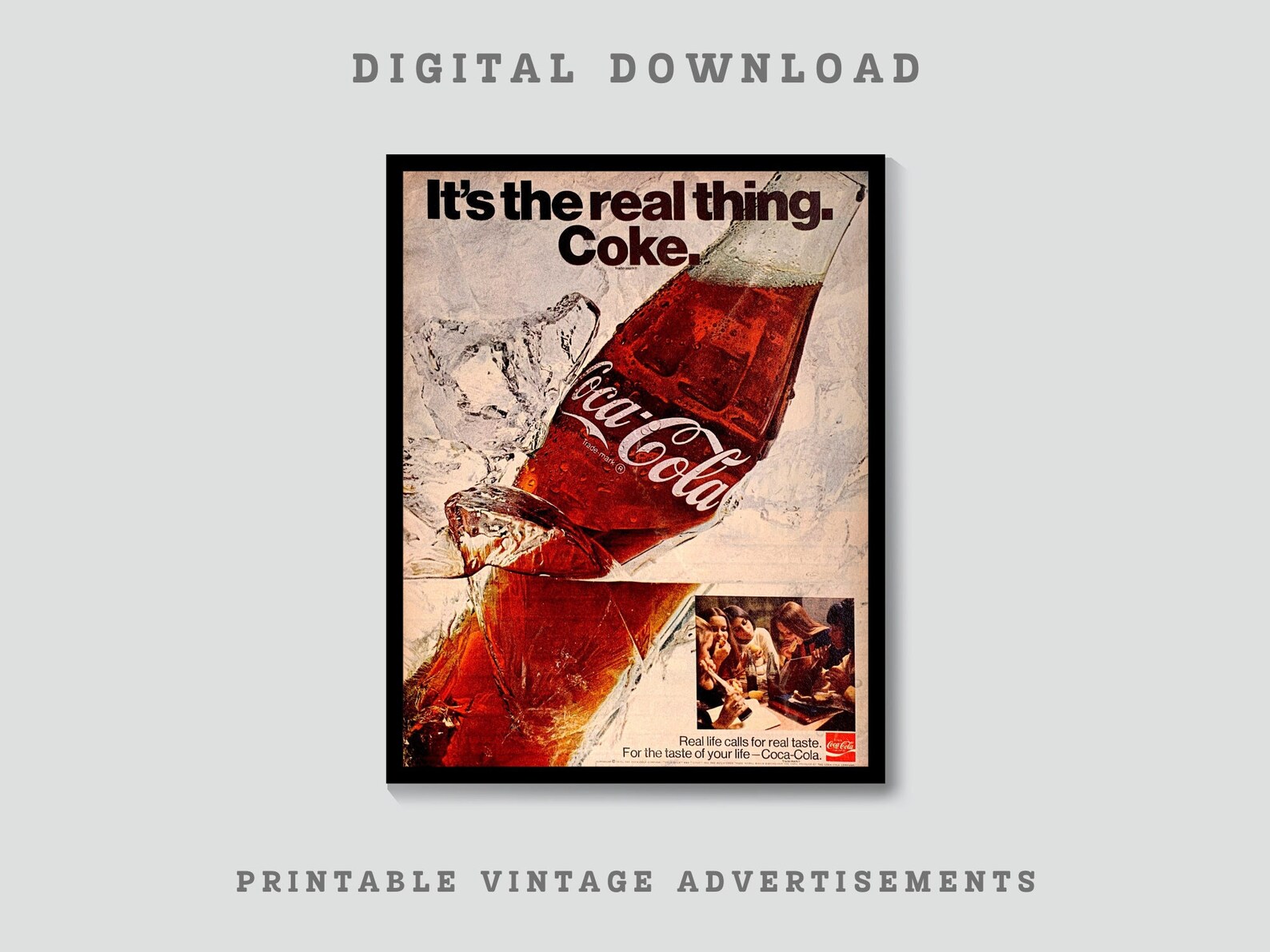 Coke Printable Vintage Ad Digital Download Retro Coke Soda - Etsy